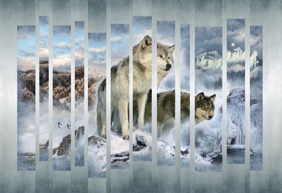 Last One, Wolves Fabric Quilt Panel: Make A Unique Modern Wall Hanging ...