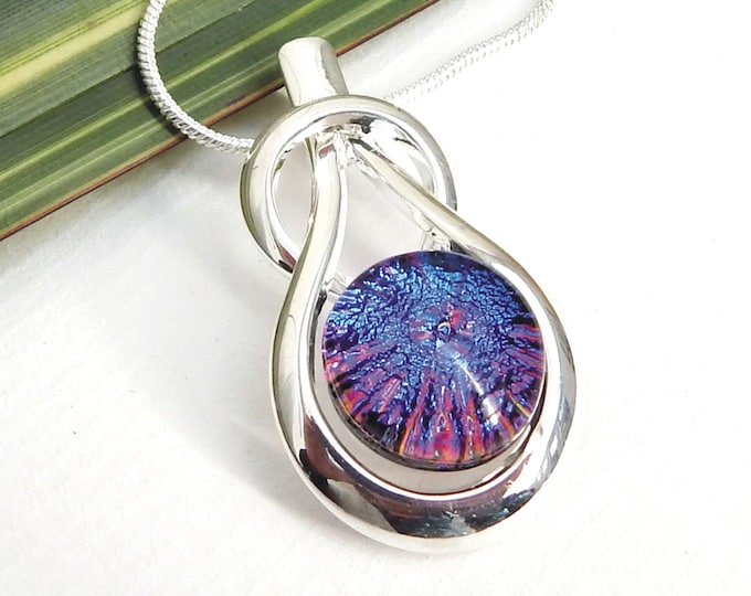 Glass Necklace, Fused Glass Pendant, Reactive Glass, Fused Glass ...
