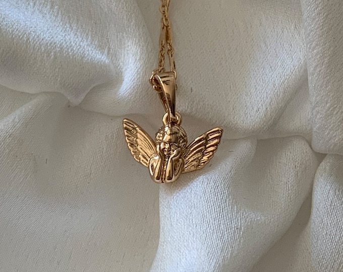 Tiny Baby Angel Necklace - Etsy