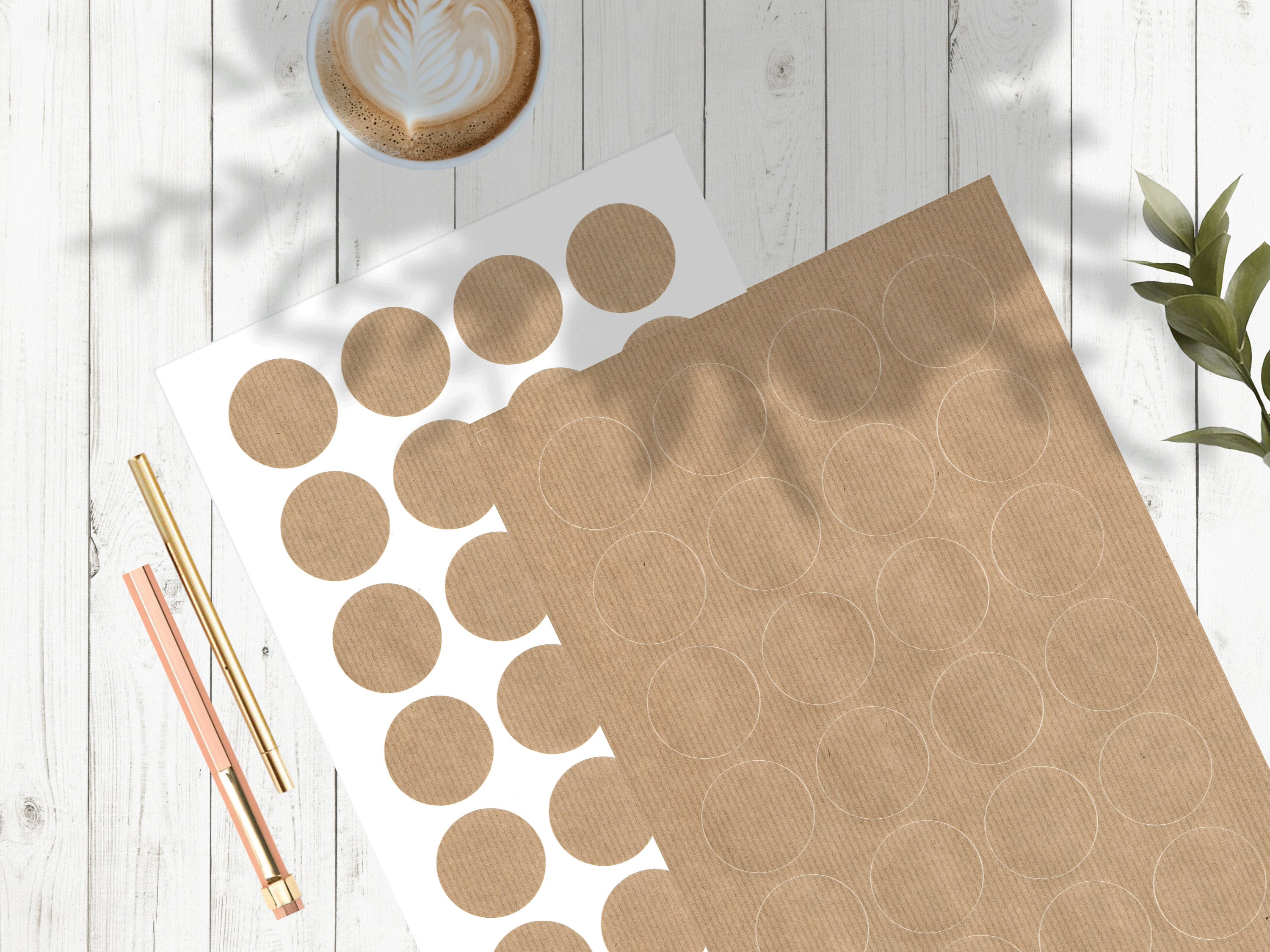 Round Kraft Stickers 40 Mm on A4 Sheets - Etsy