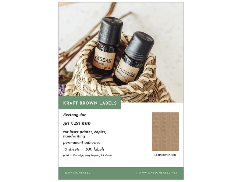 Brown Kraft Labels 50 X 20 Mm Printable - Etsy UK