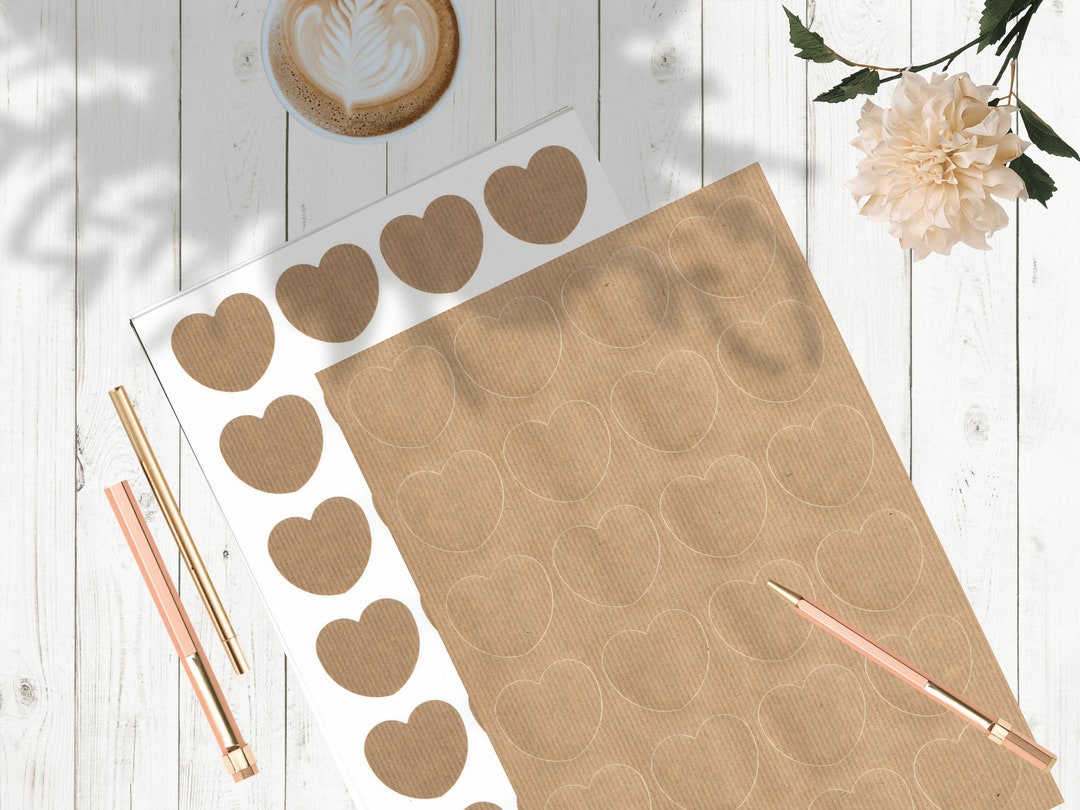 Heart Shape Kraft Paper Labels 44 X 39 Mm - Etsy UK
