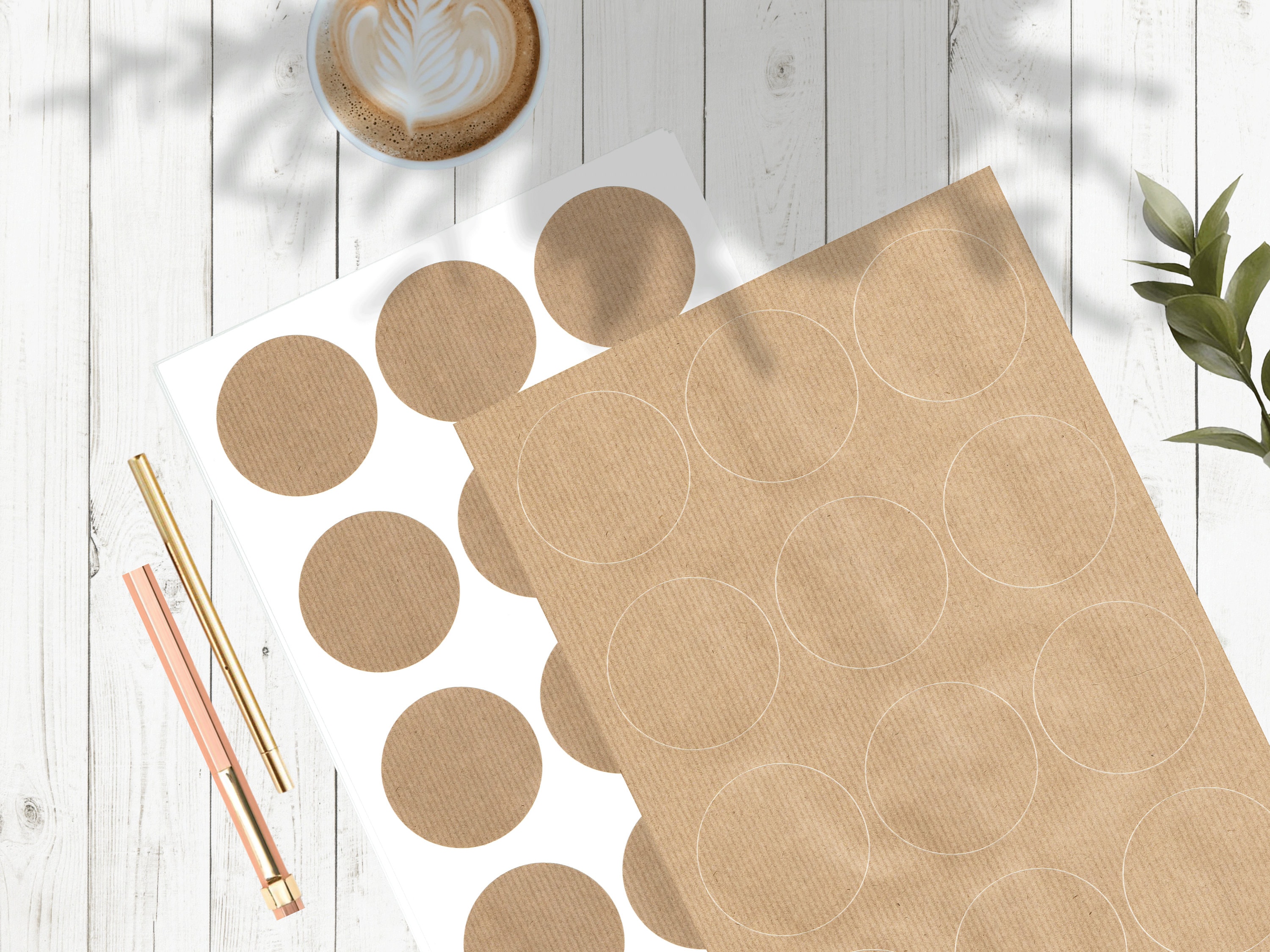 Round Kraft Stickers 60 Mm on A4 Sheets - Etsy UK