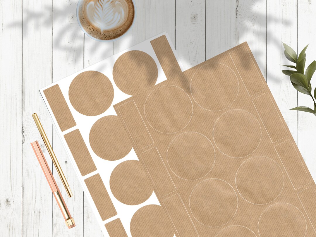 Round Kraft Stickers 68 Mm on A4 Sheets - Etsy UK