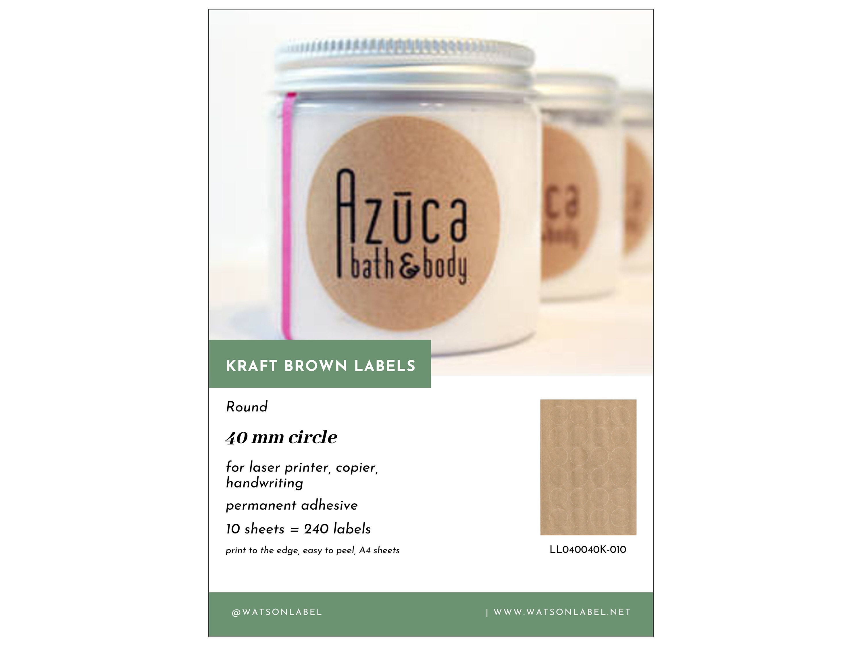 Round Kraft Stickers 40 Mm on A4 Sheets - Etsy