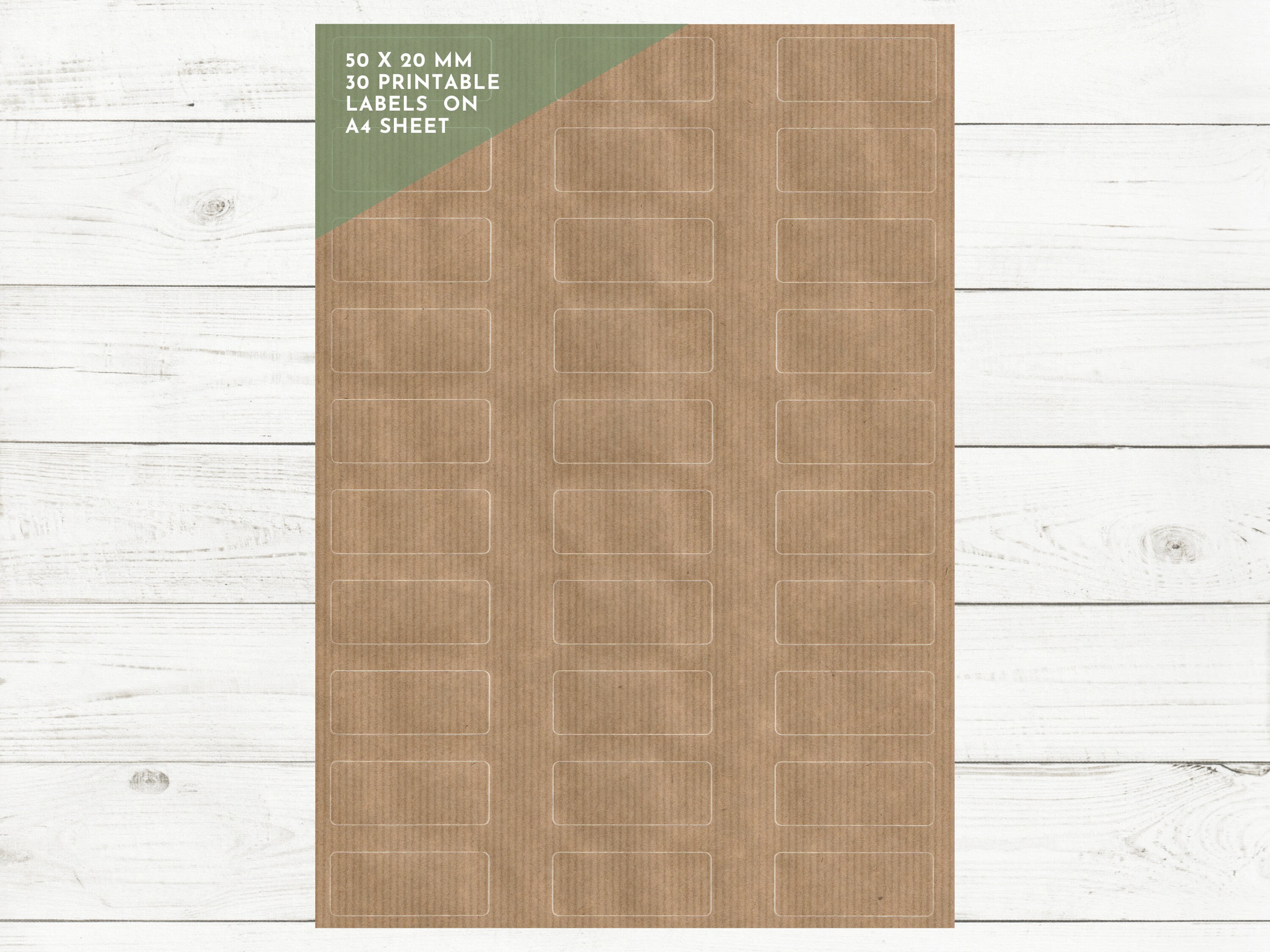 Brown Kraft Labels 50 X 20 Mm Printable - Etsy UK
