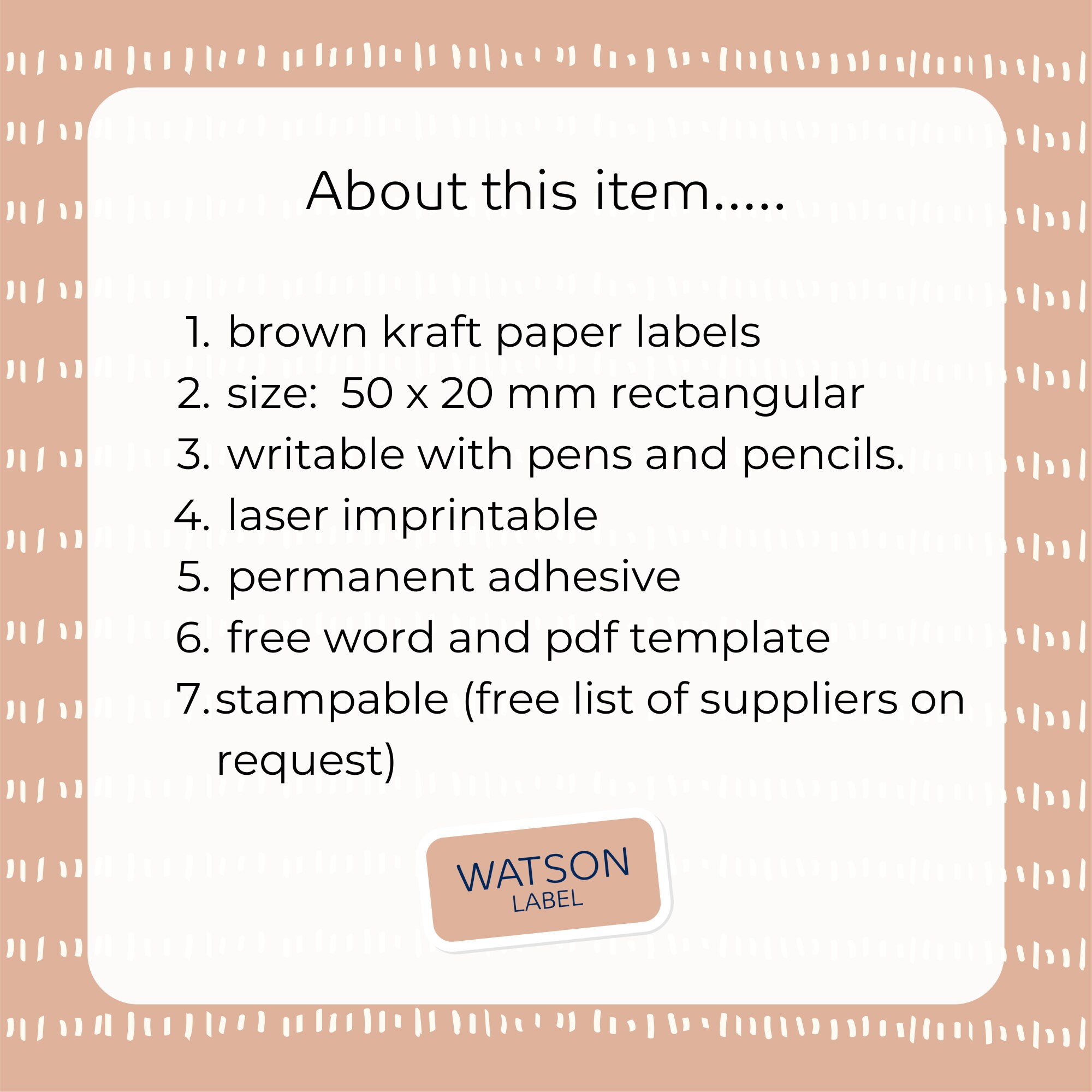 Brown Kraft Labels 50 X 20 Mm Printable - Etsy UK