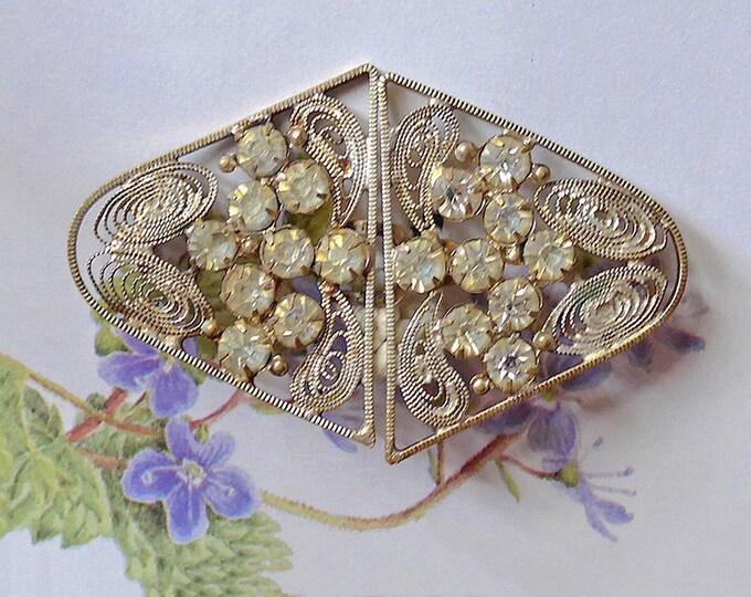 Filigree Clasp/buckle, Claw Set Diamante, Antique/vintage. A Pretty ...