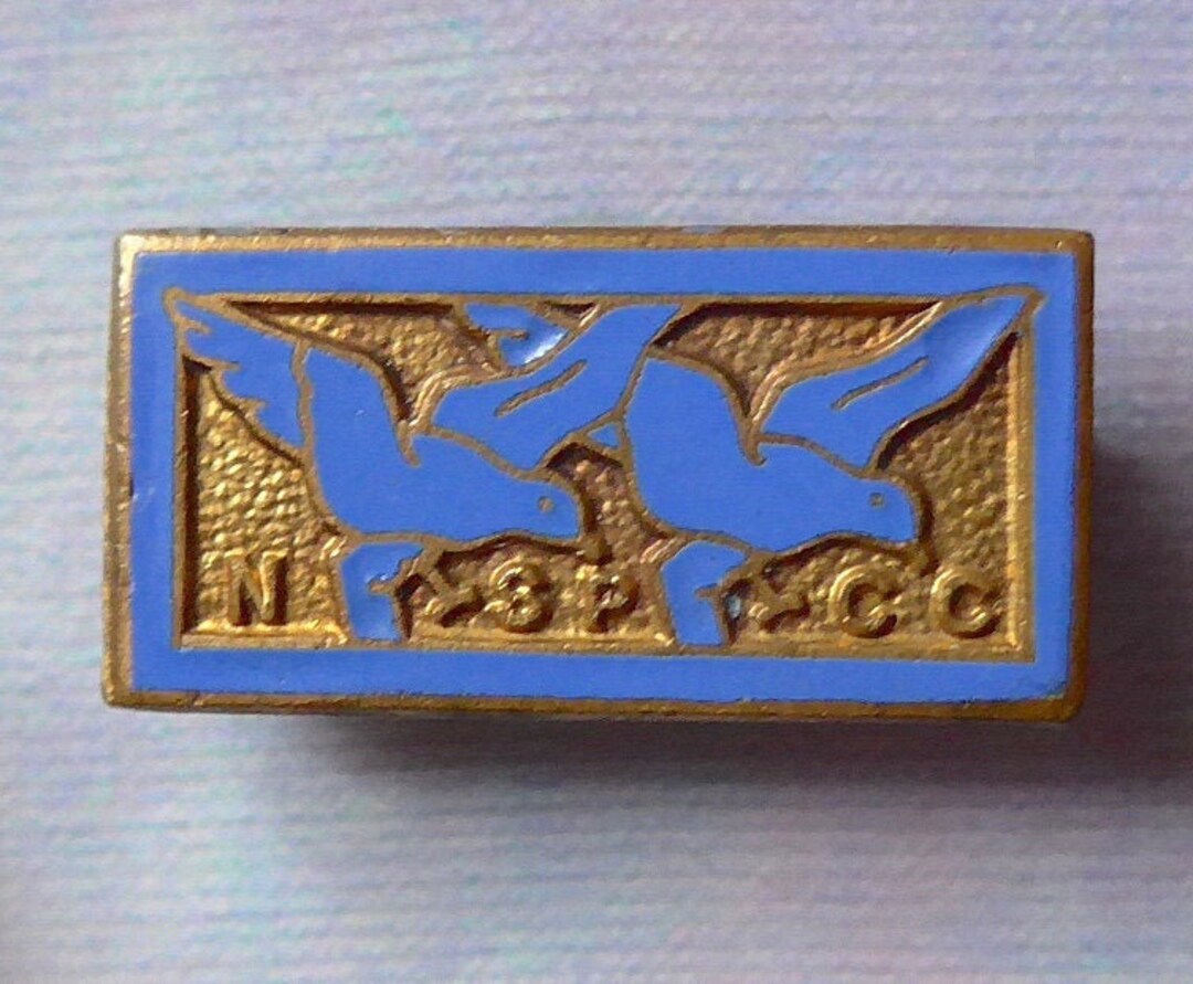 NSPCC League of Pity Badge Vintage. Featuring 2 Birds Blue - Etsy