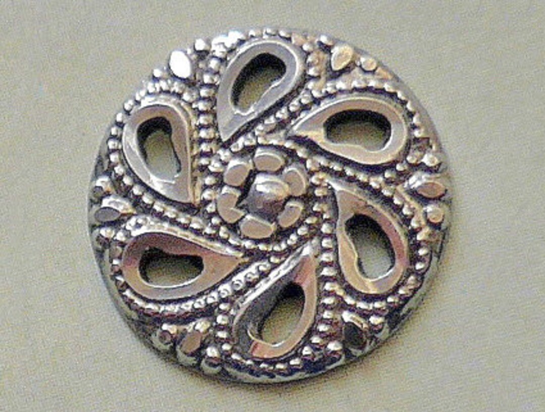 Georgian Cut Steel Pinhead Button, Antique. A Pierced Paisley Type ...
