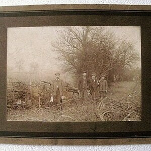 Photograph, Woodsmen, Antique. Depicting Woodsmen Ready for Work, Sepia ...