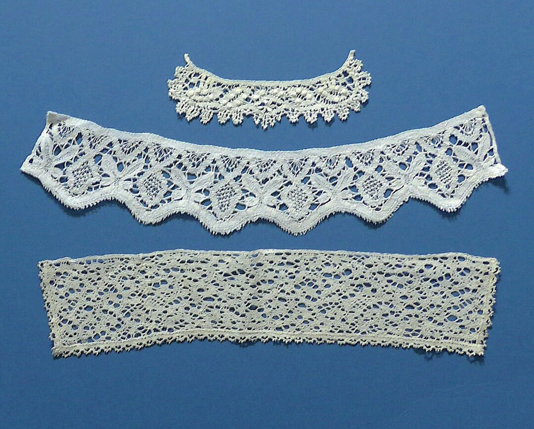 Bobbin, Needlelace & Crochet Pieces, 3 Different, Probably Cuffs. All ...