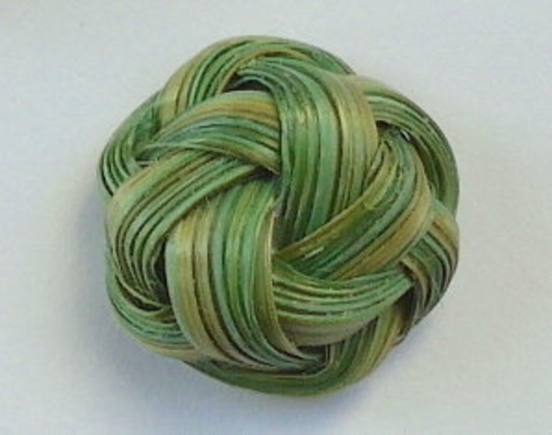 Natural Fibre Button, Bamboo, Vintage. Interwoven Into a Dome Shape ...