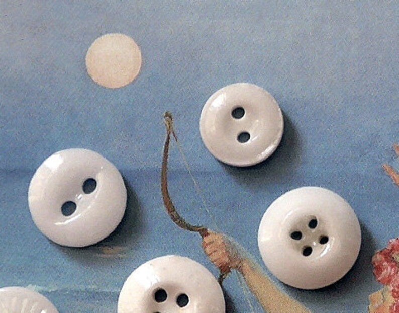 China Buttons White 12 Different Antique. Sweet Little - Etsy