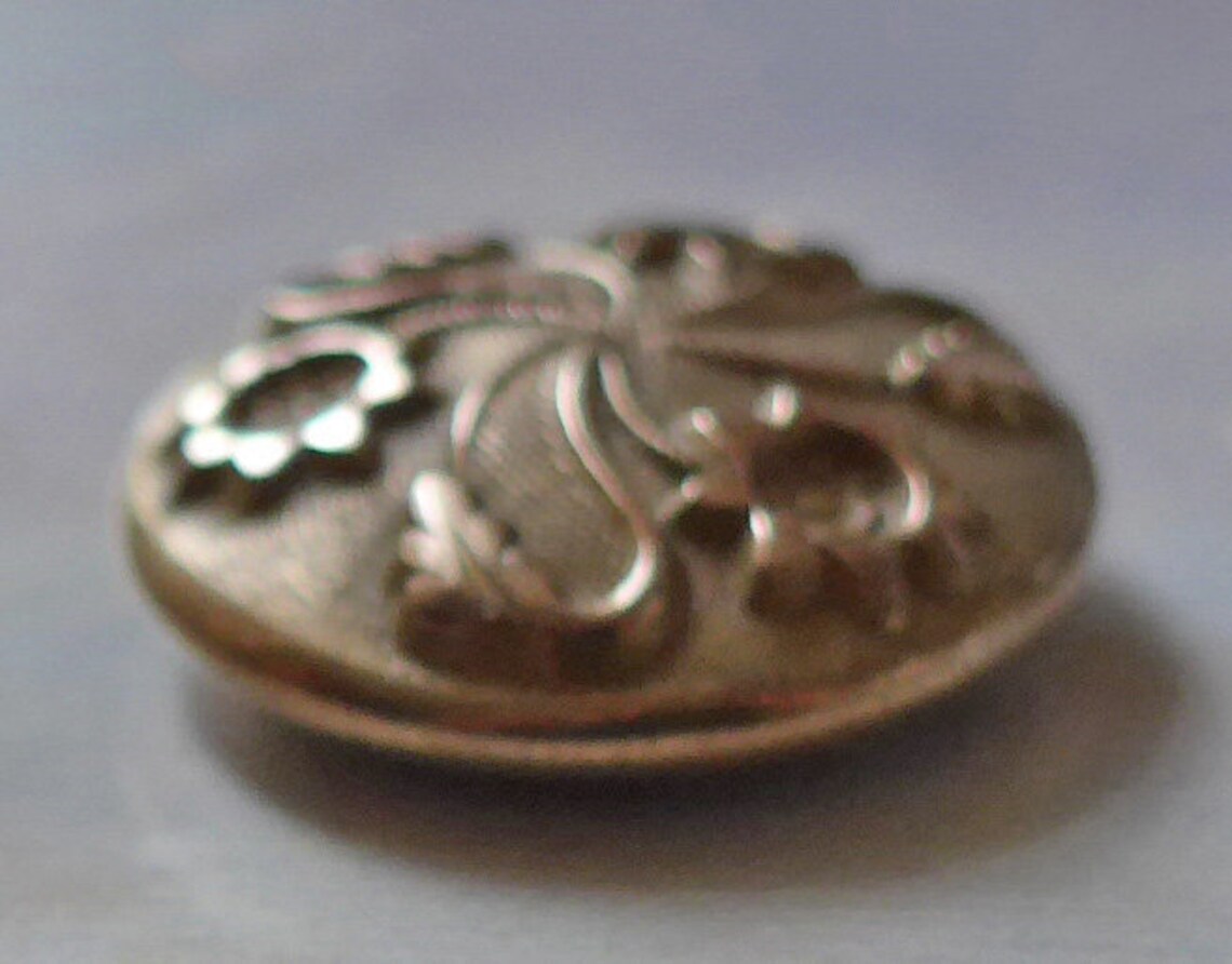 Golden Age Button Antique. A Floral Design With a Background - Etsy