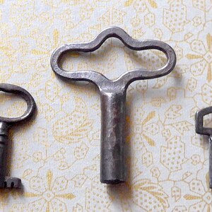 Keys, 3 Different, Antique. Sweet Intersting Little Steel Keys, No Rust ...