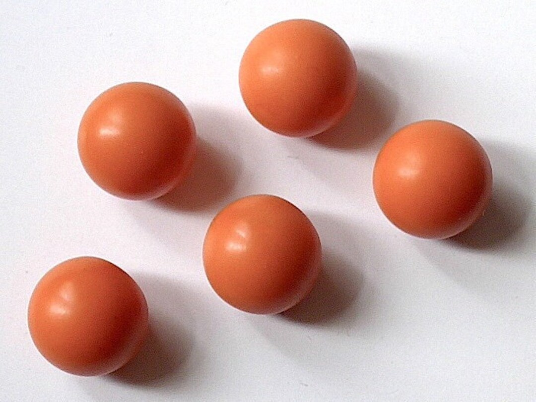 Ball Buttons, a Set O 5, Vintage. Orange Ball Buttons, Quite Matt, 2 ...