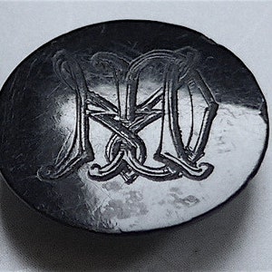 Hunt Livery Button, Antique. Initialled "md", Hand Etched Monogram ...