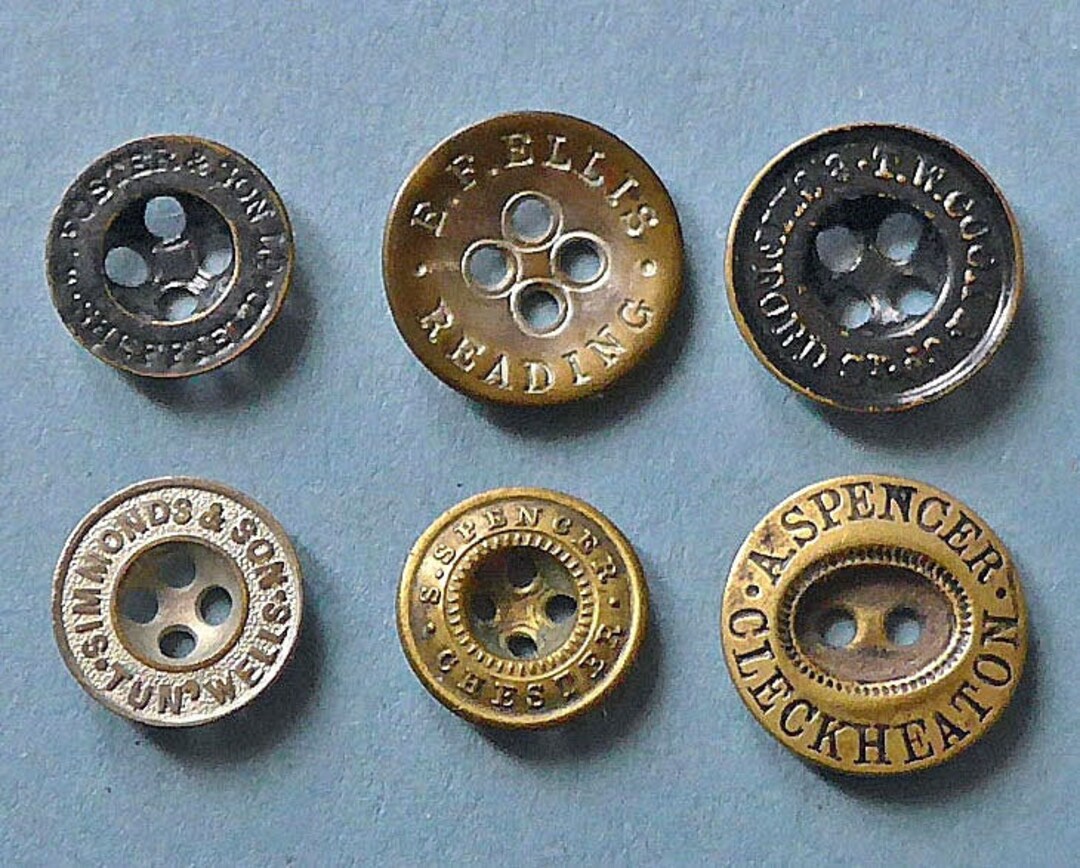 Gentlemen's Suit Buttons, 6 Different Metal, Antique/vintage. 6 ...