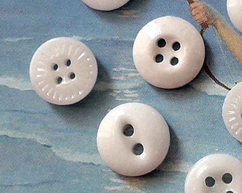 China buttons white 12 different antique. Sweet little | Etsy
