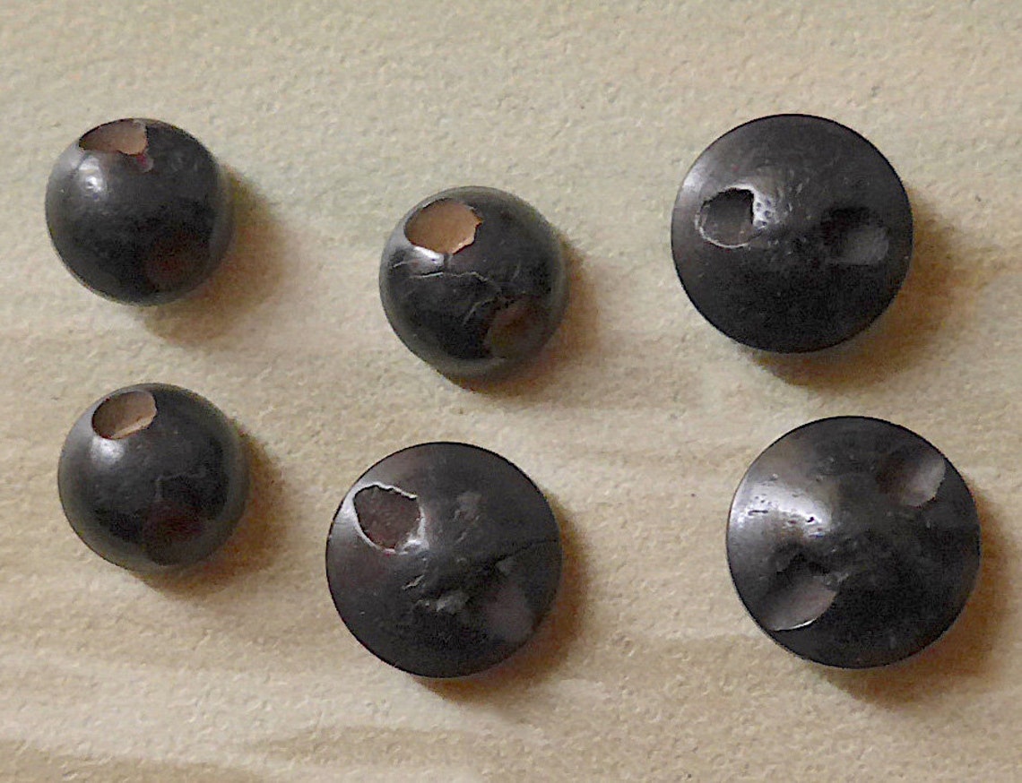 Corozo Nut 2 Sets of 3 Antique. They Are Dyed Black the - Etsy UK