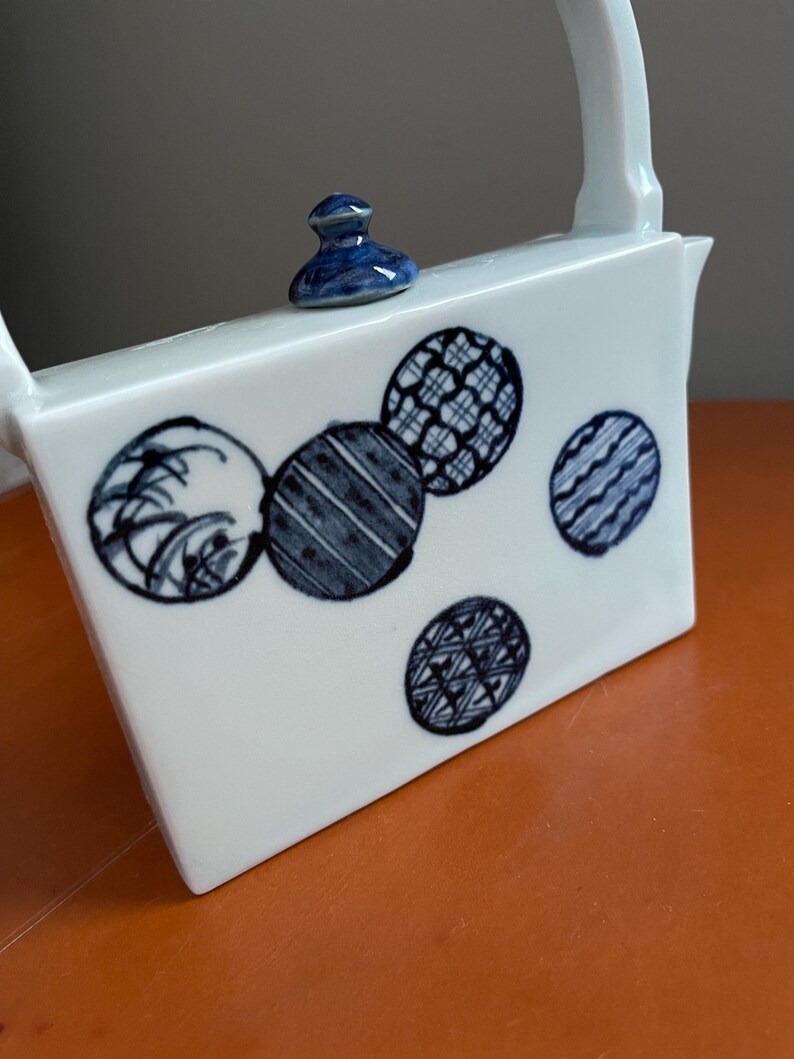 Vintage Flat Teapot Asian “seto-ware” Japanese Style Inspired W Modern ...
