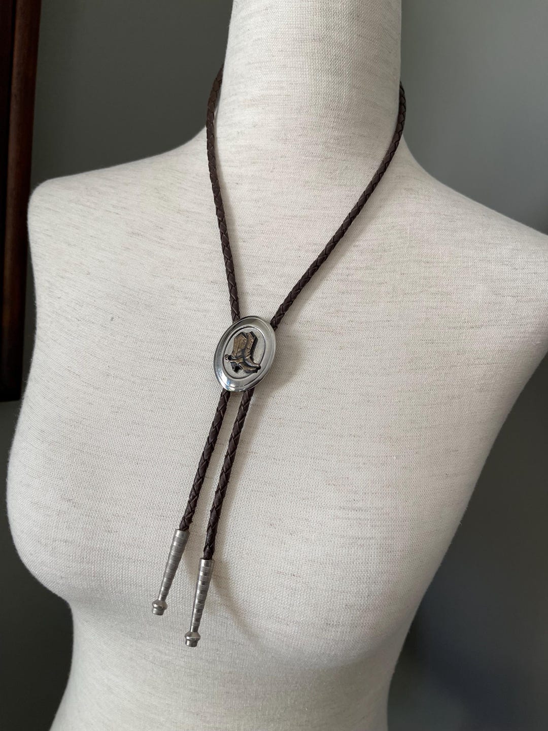 Vintage Braided Cowboy Boot Bolo for Necktie Cord Western Bolo Tie for ...
