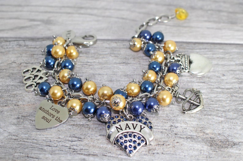Love Anchors the Soul US Navy Charm Bracelet in Stainless - Etsy