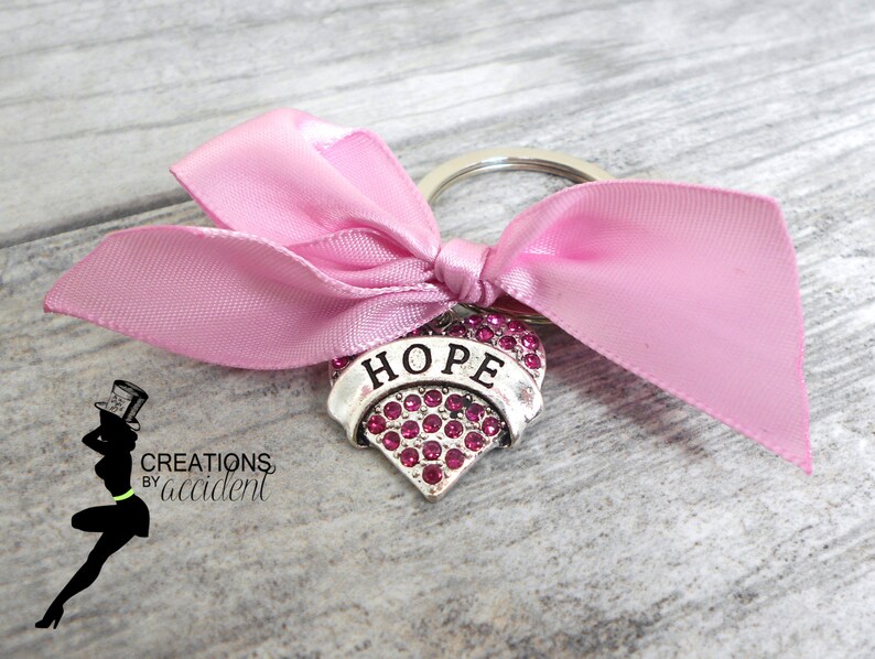 Hope Keychain Breast Cancer Keychain Breast Cancer - Etsy