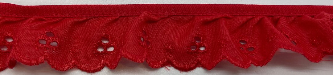1 Red Ruffled Eyelet Fabric Trim 18 Yards - Etsy