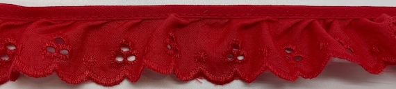 1 Red Ruffled Eyelet Fabric Trim 18 Yards | Etsy
