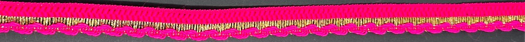 1/2" Hot Pink Metallic Gold Gimp Braid Fabric Trim 20 Yards - Etsy