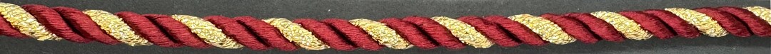1/4" Burgundy Metallic Gold Striped Cord Rope Fabric Trim 18 Yards - Etsy