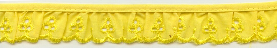 1" Bright Yellow Ruffled Eyelet Fabric Trim 25 Yards - Etsy