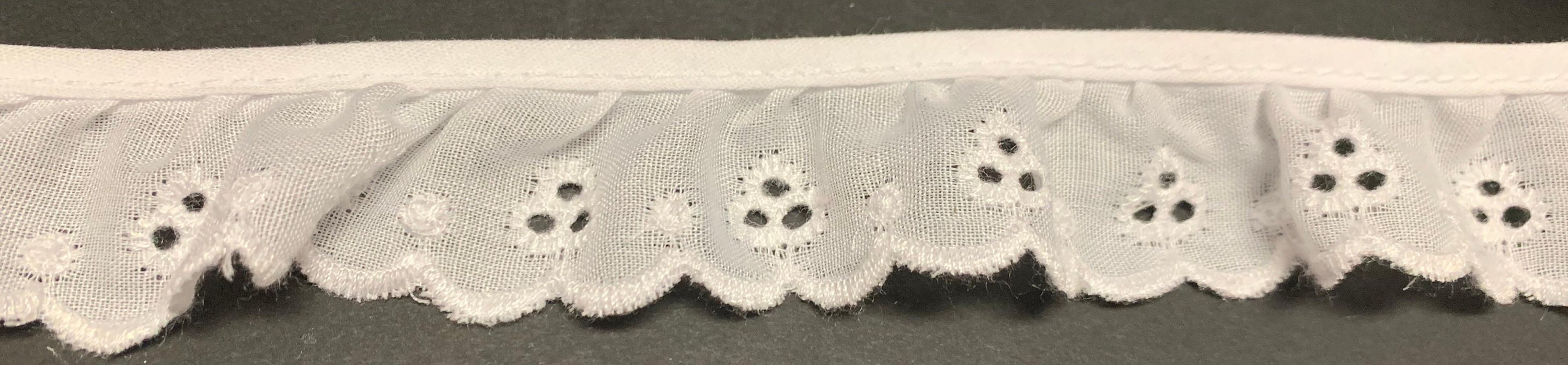 1 white ruffled eyelet fabric trim 25 yards | Etsy
