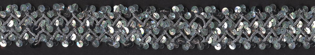 1&1/2" Silver Sequin Braid Fabric Trim 6 Yards - Etsy