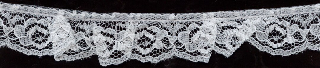 1" White Ruffled Gathered Lace Fabric Trim Trimming 25 Yards - Etsy