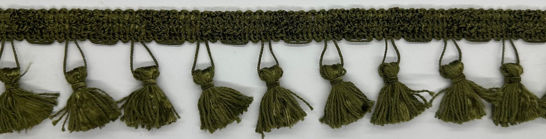 2" Khaki Green Tassel Fringe Fabric Trim 18 Yards Conso L50 Trimming - Etsy
