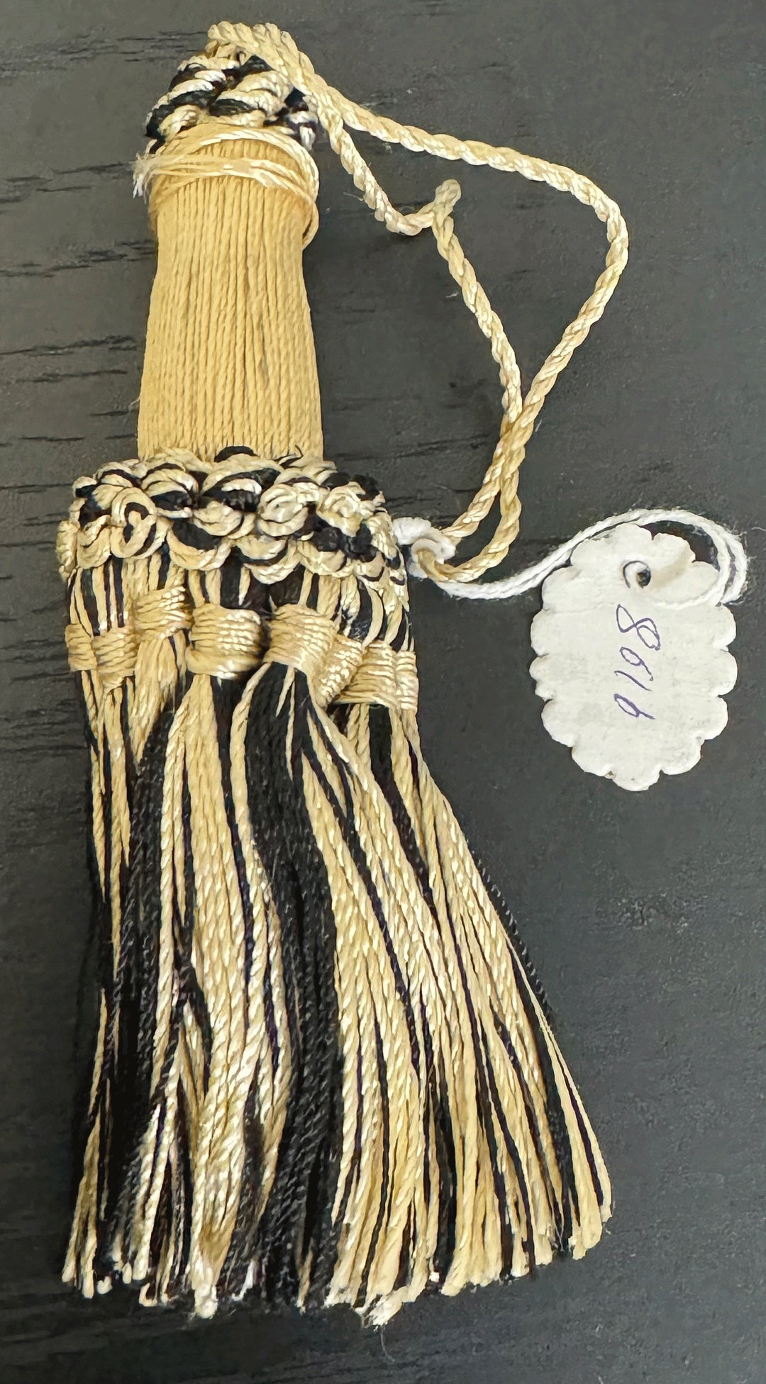 4&1/2" Black Cream Chainette Crown Tassel Tassels Lot of 4 - Etsy