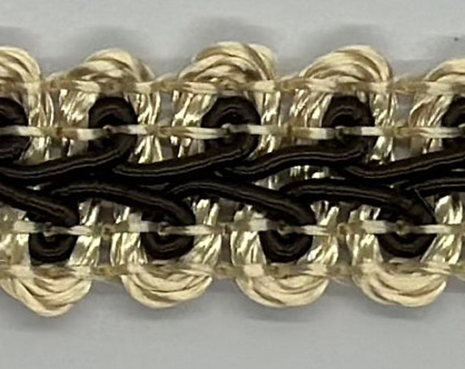 1/2 Brown and Cream French Chinese Gimp Braid Fabric Trim 18 Yards - Etsy