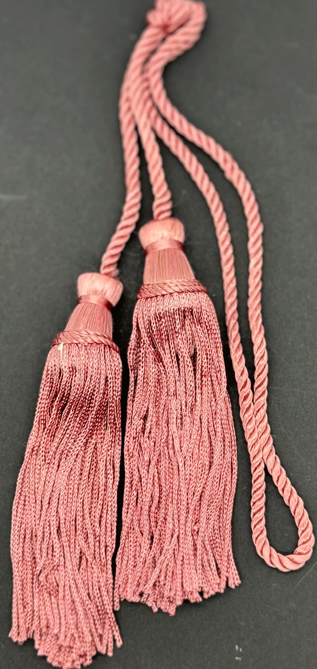 Antique Rose Pink Chair Tie 4" Tassels 22" Cord Spread Lot of 2 Home ...