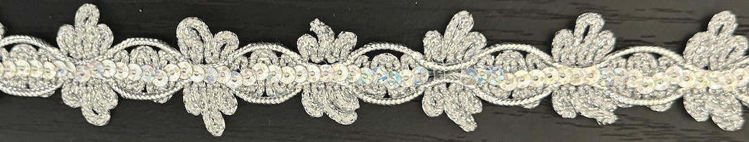 1" Metallic Silver Braid Gimp Fabric Costume Trim Trimming 5 Yards - Etsy
