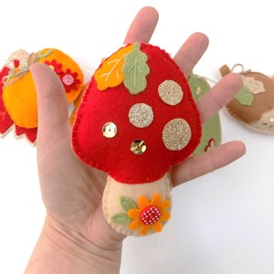 PDF Pattern for Felt Autumn Garland. Felt Fairy. Felt Toadstool. Felt ...