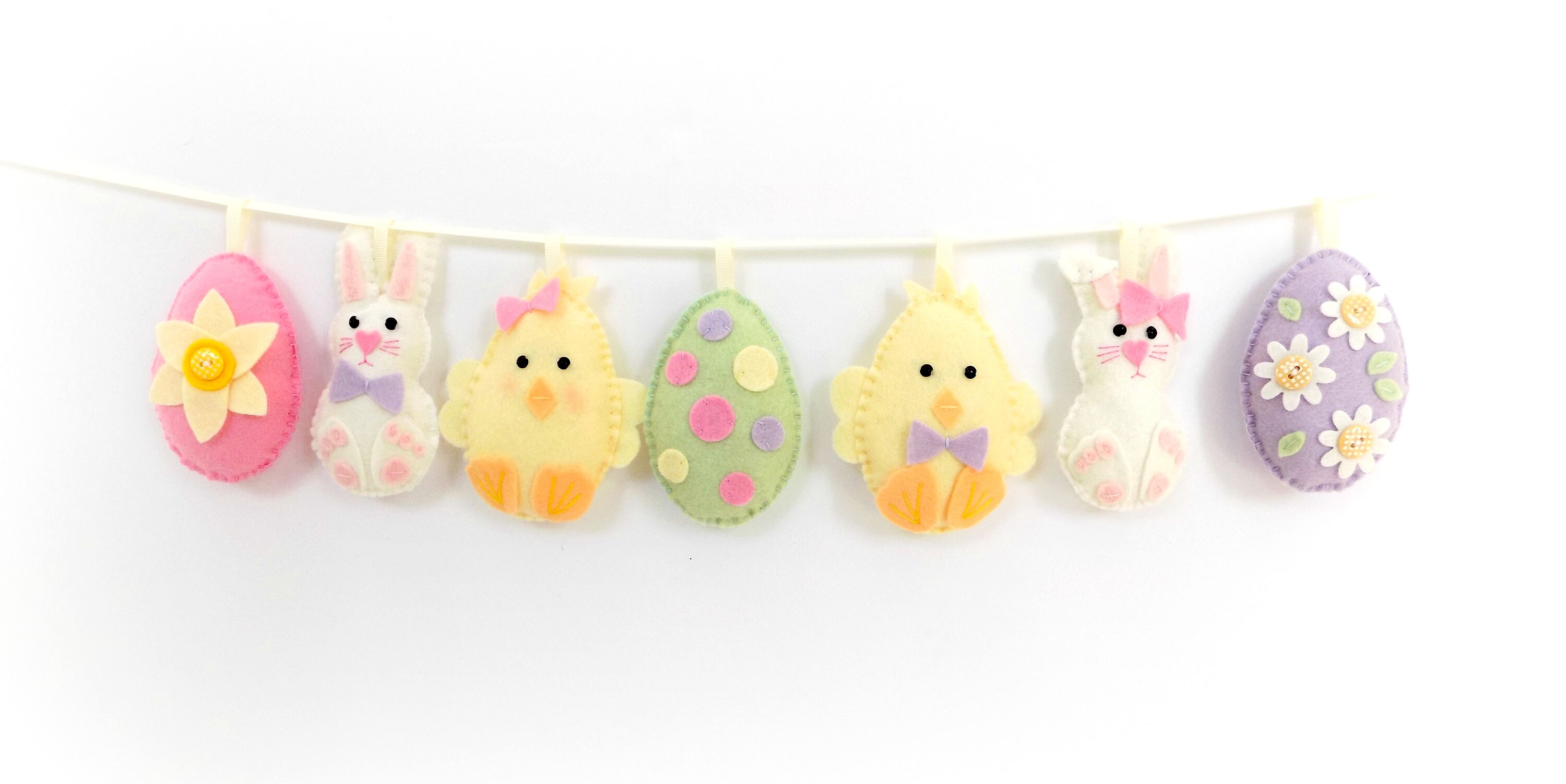 Sew Your Own Felt Easter Garland Kit. Felt Garland. Easter Decorations ...