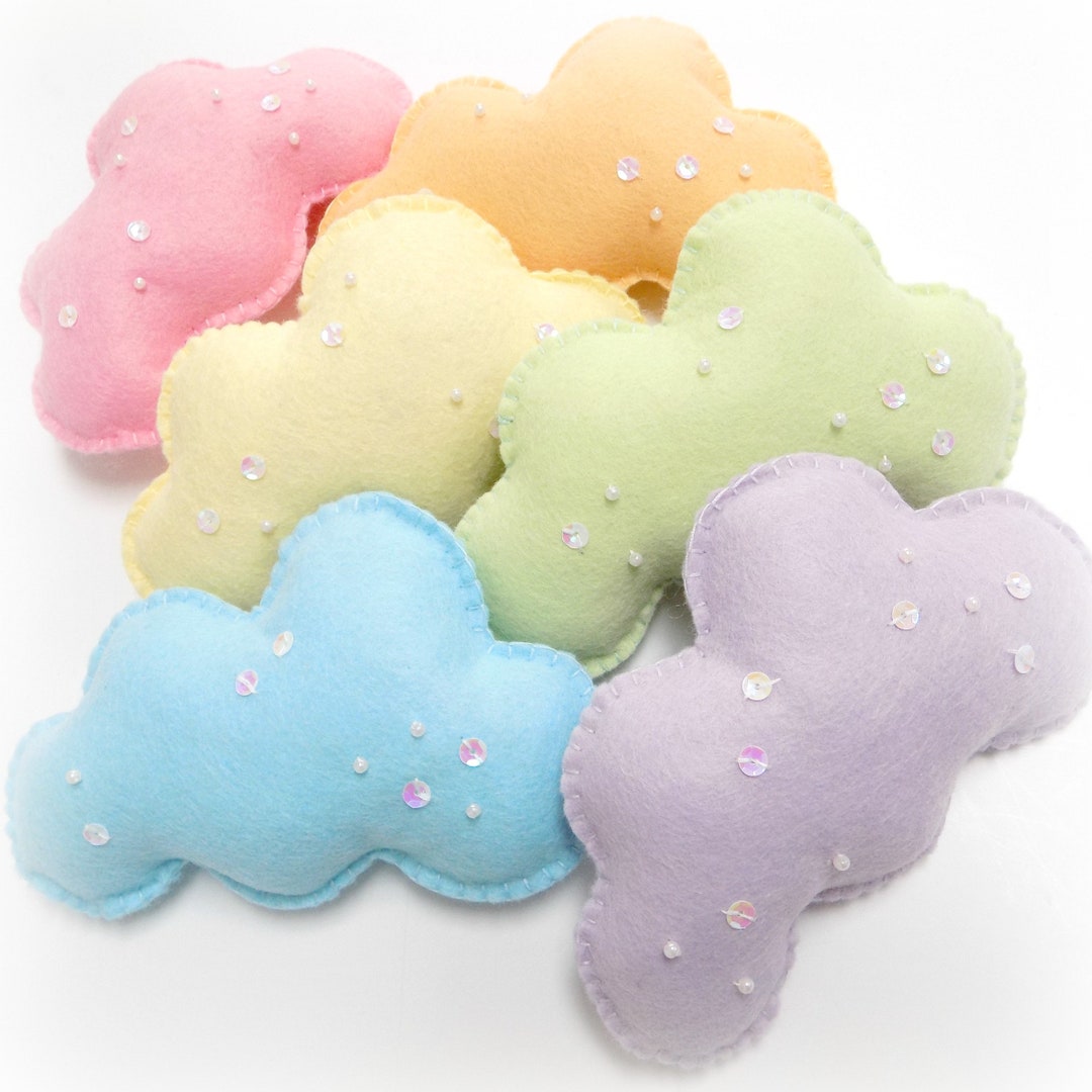 Sew Your Own Felt Cloud Garland Kit. Nursery Decor. Felt Star. Cloud ...