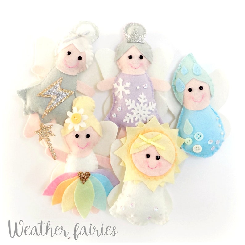 Weather Fairies Felt Garland Sewing Kit. Templates and - Etsy