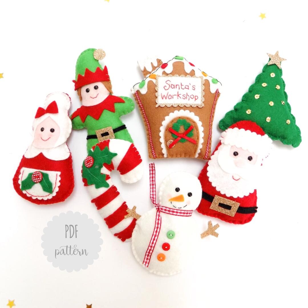 PDF Pattern to Make a Santa’s Workshop Christmas Garland. Templates ...