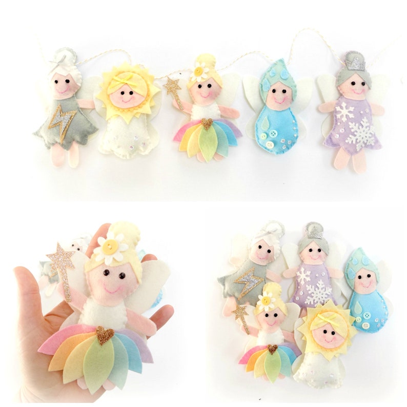 Weather Fairies Felt Garland Sewing Kit. Templates and - Etsy