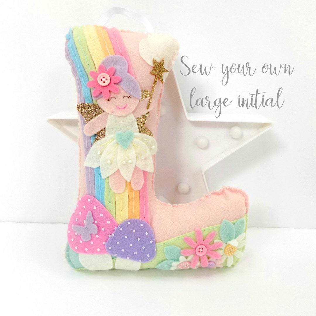 Sewing Kit to Make a Large Felt Letter. Personalised Letter. 23cm Felt ...
