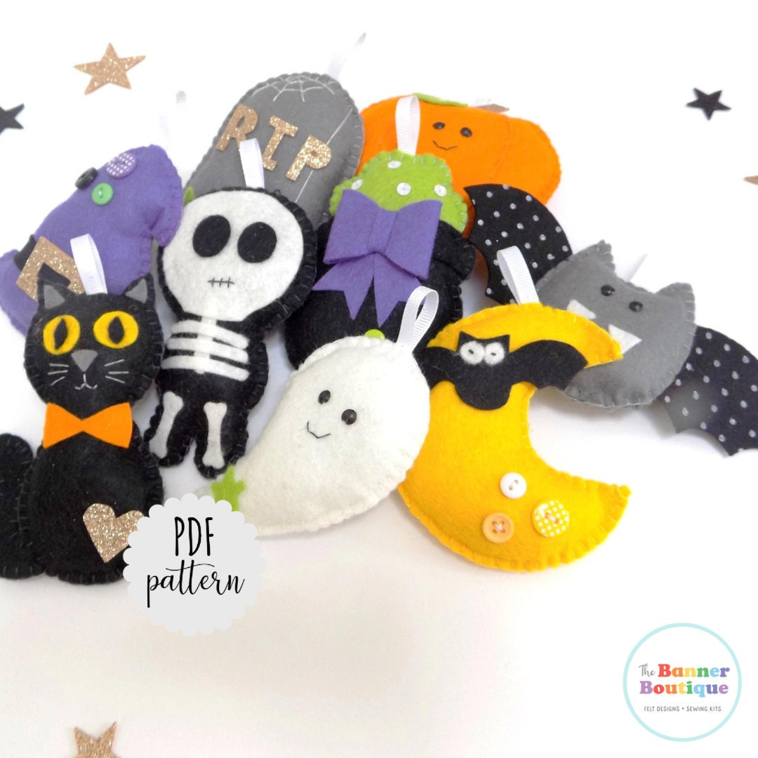 PDF Pattern to Make a Felt Halloween Garland, DIY Sewing Kit, the ...